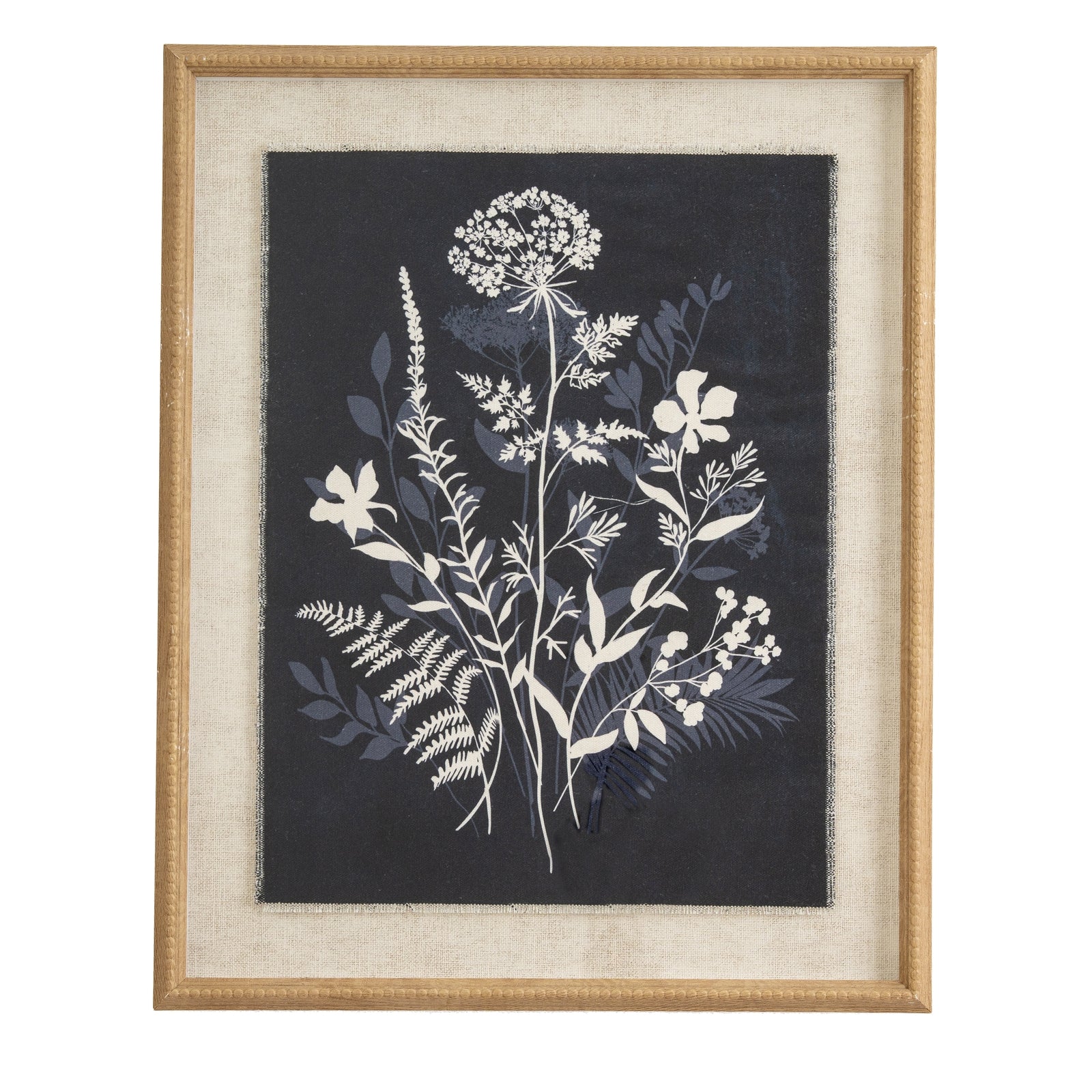Meadow Botanical Linen Wall Art in Beaded Frame | Flora & Fauna UK ...