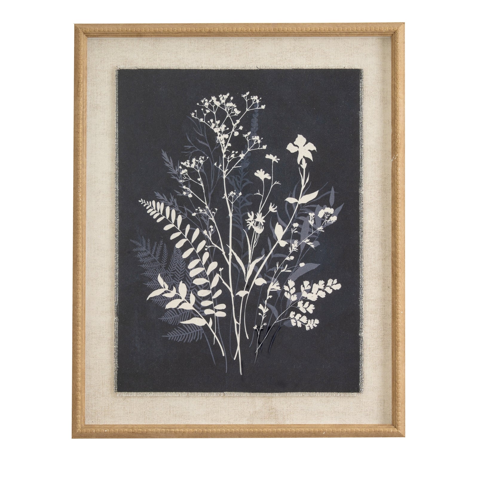 Grove Botanical Linen Wall Art in Beaded Frame | Flora & Fauna UK ...