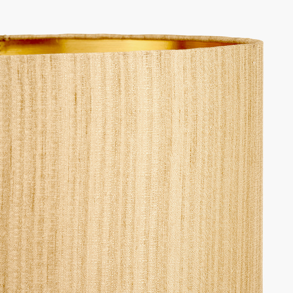 Stellan 40cm Gold Silk Mix Lampshade | Gold Lined Cylinder Light Shade ...