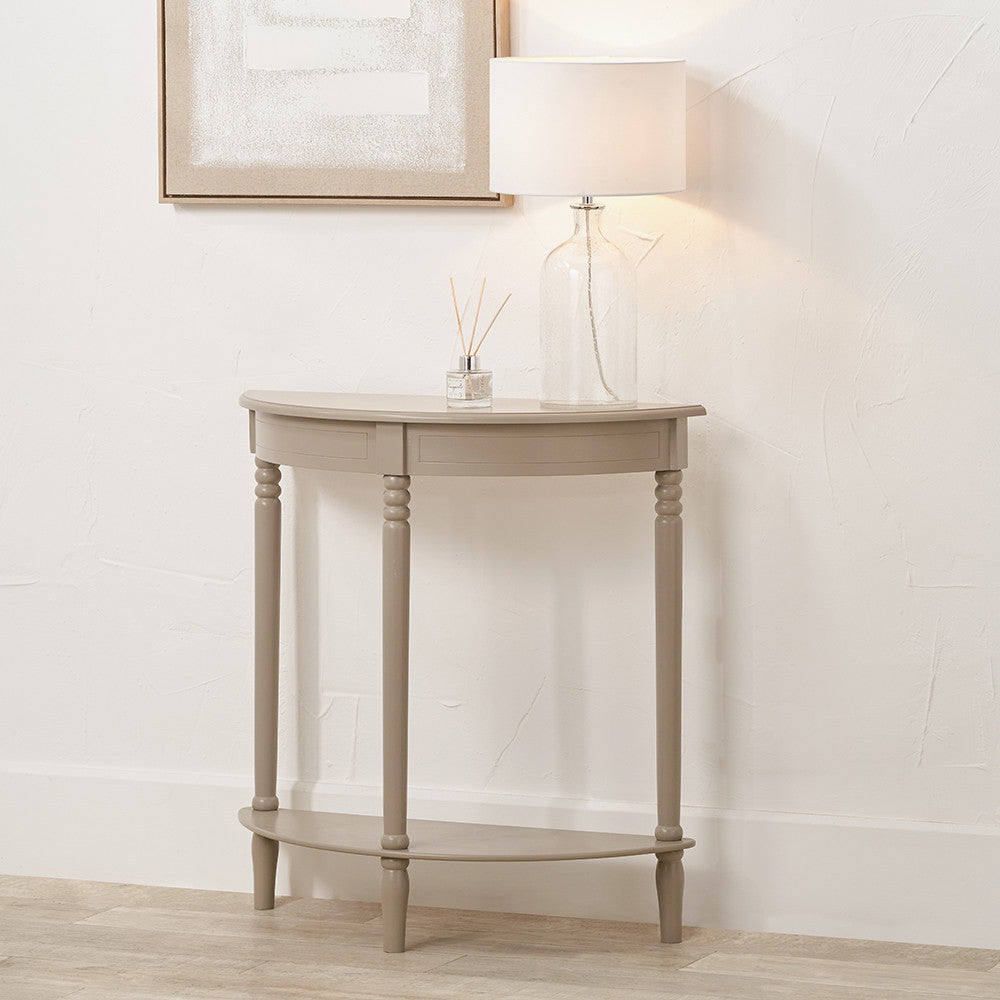 Heritage Putty Pine Half Moon Console Table | Classic Hallway Table UK ...