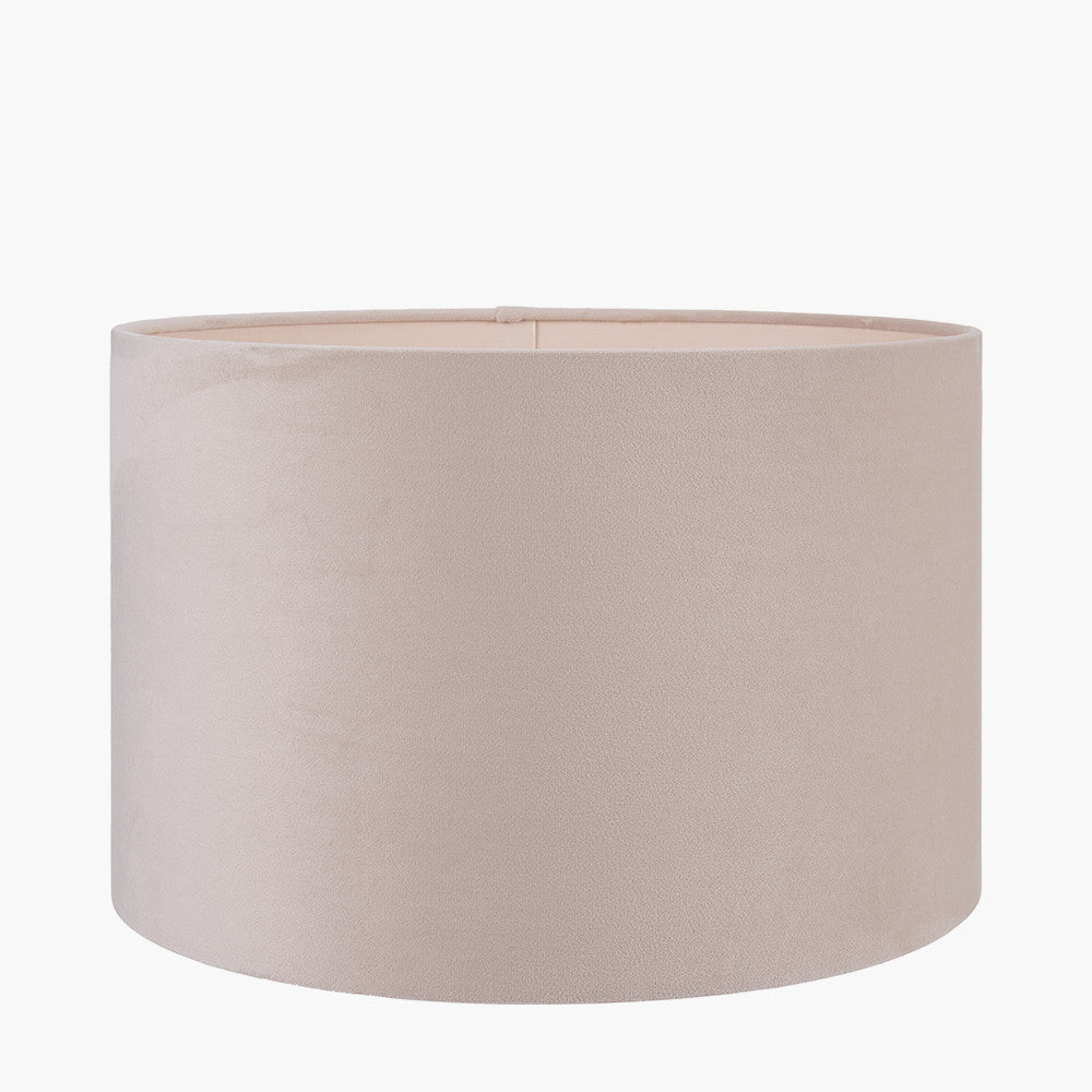 Rene 35cm Greige Velvet Lampshade | Velvet Cylinder Lampshade UK ...